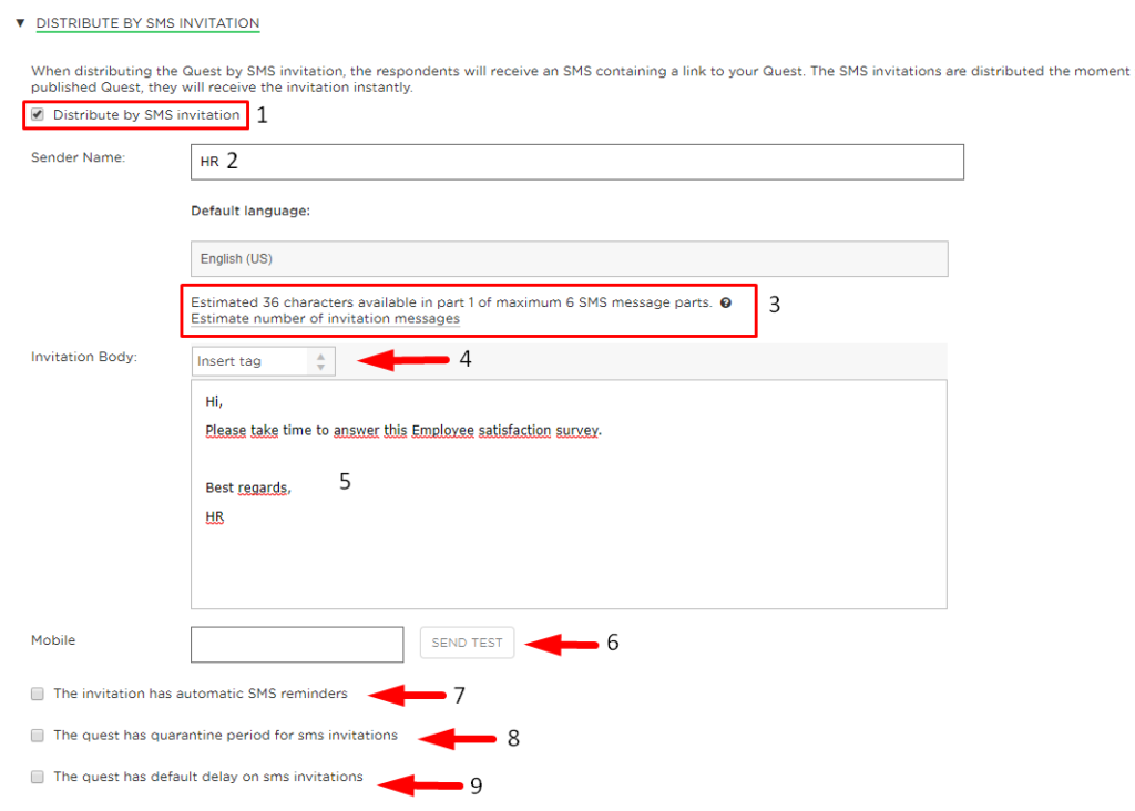 How to use Distribute by SMS Invitation - Questback Academy