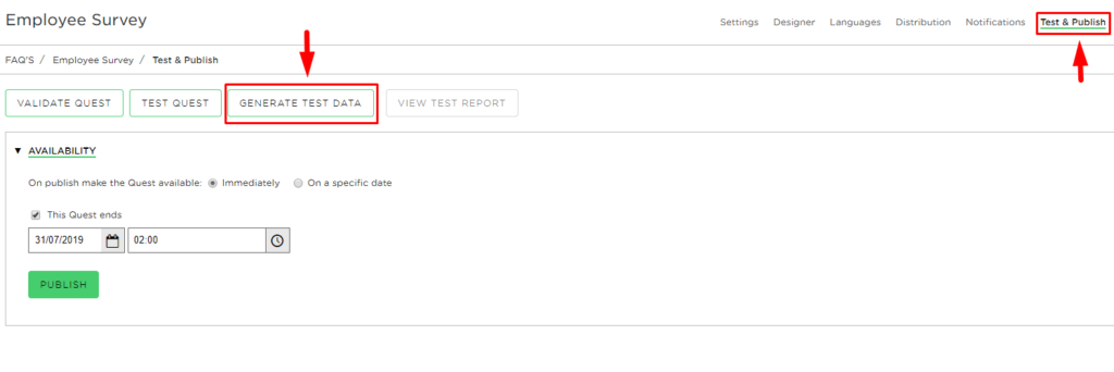 How to use Generate Test data - Questback Academy