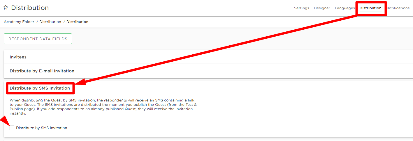 How to use Distribute by SMS Invitation - Questback Academy