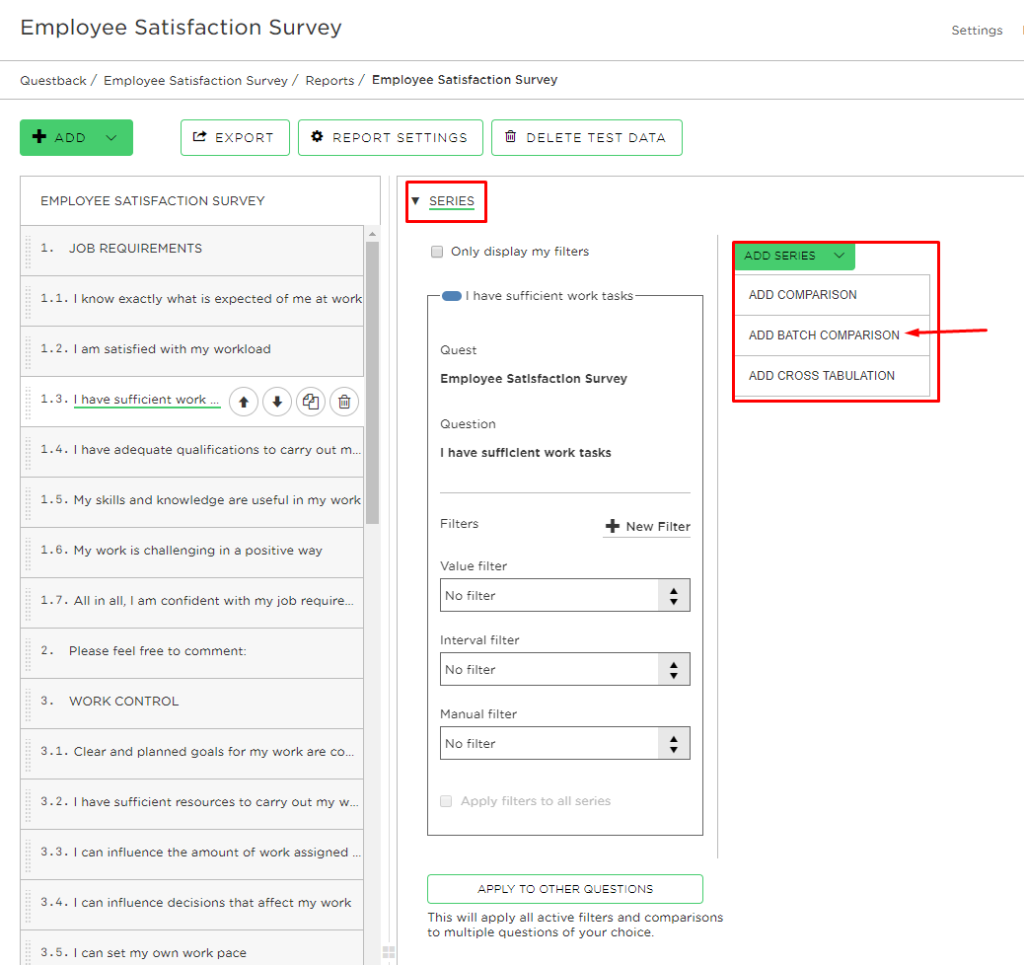 How to create a Batch comparison - Questback Academy