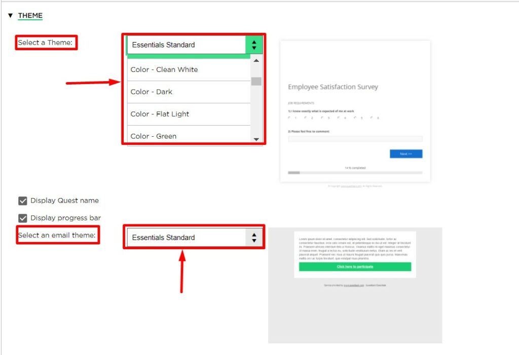 How to use Theme - Questback Academy