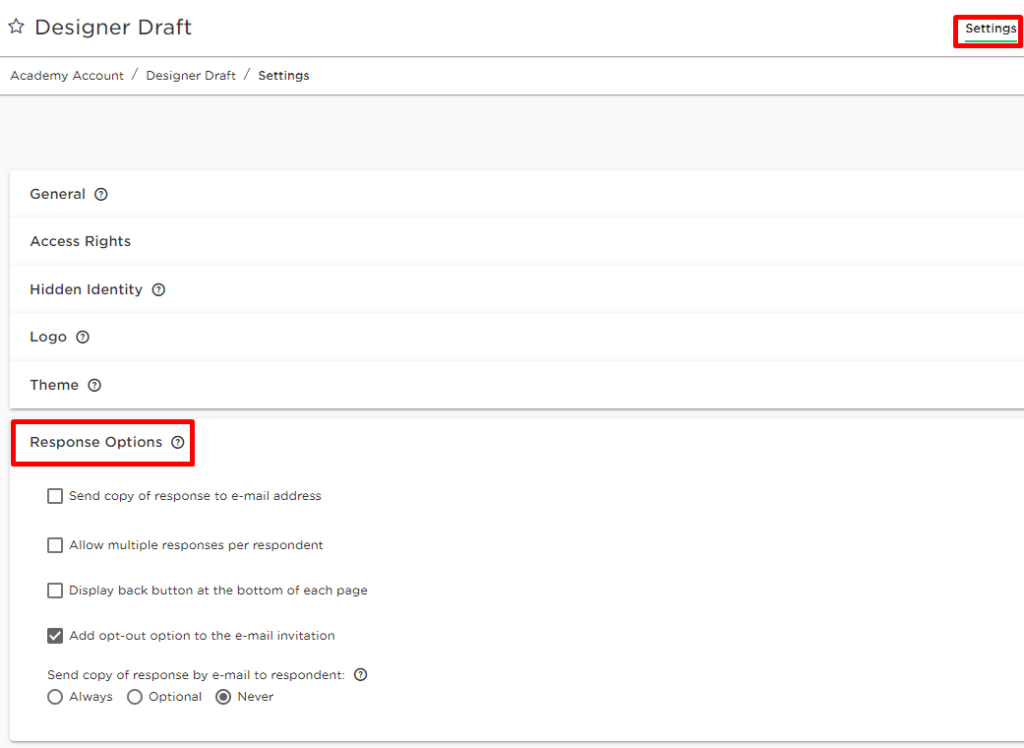 How to use Response Options - Questback Academy