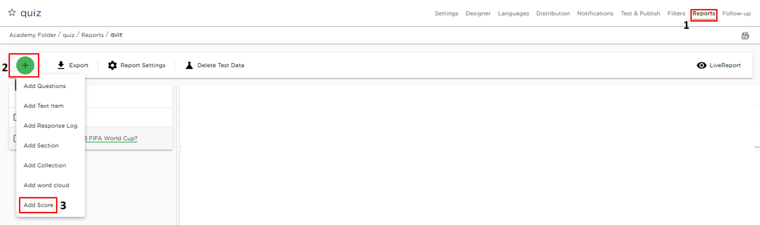 How to view quiz scores in reports? - Questback Academy